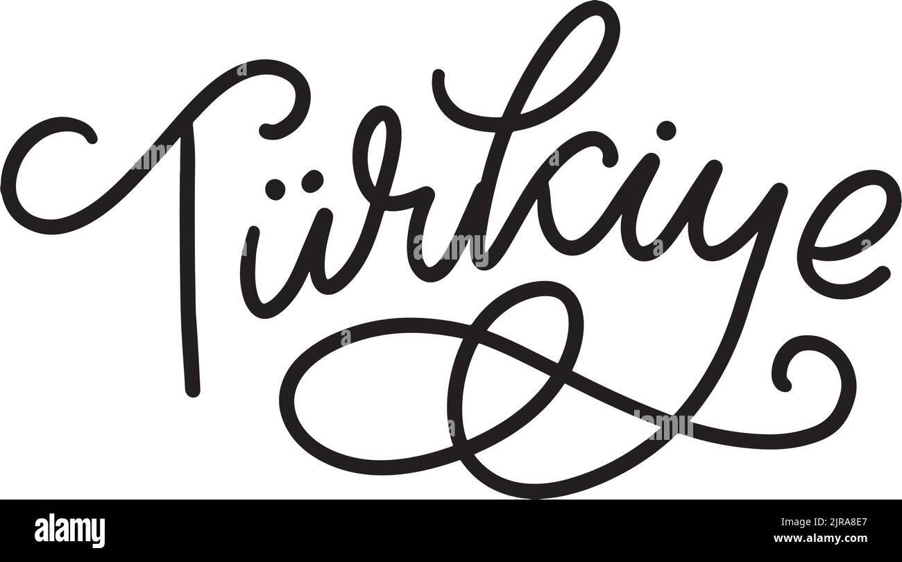 Turkey Lettering. Handwritten name of the country. Vector design ...