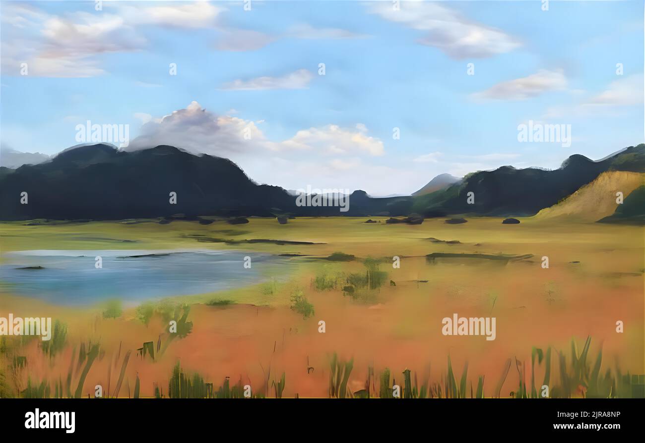 Abstract countryside painting hi-res stock photography and images - Alamy