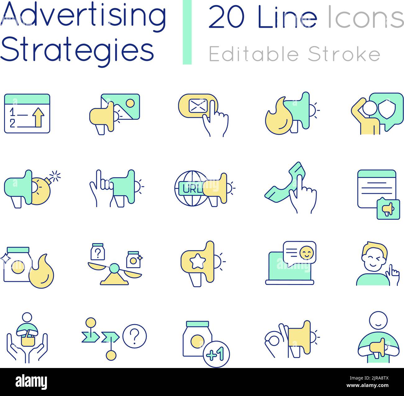 Advertising strategies RGB color icons set Stock Vector Image & Art - Alamy