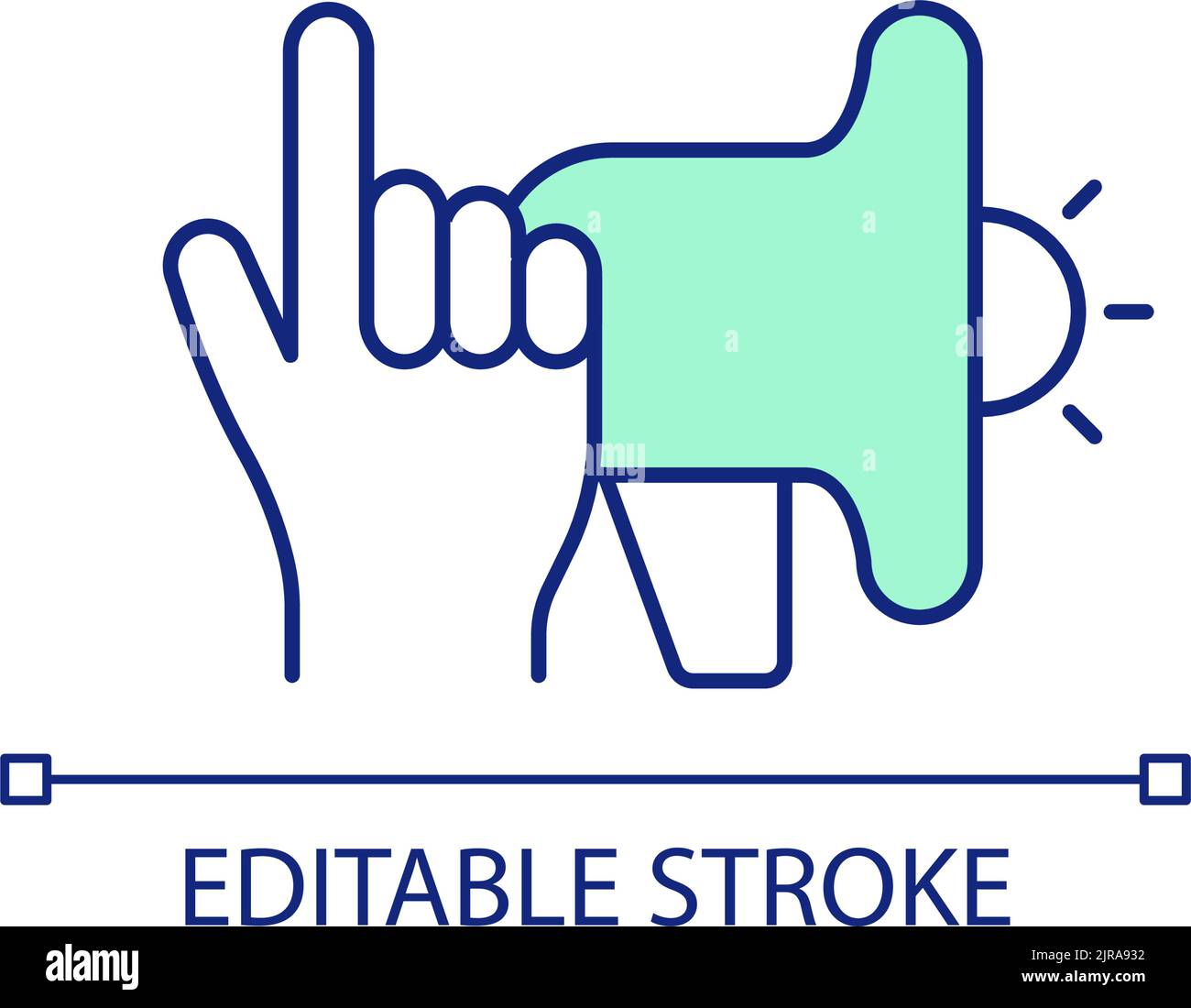 Capture attention with advertising content RGB color icon Stock Vector ...