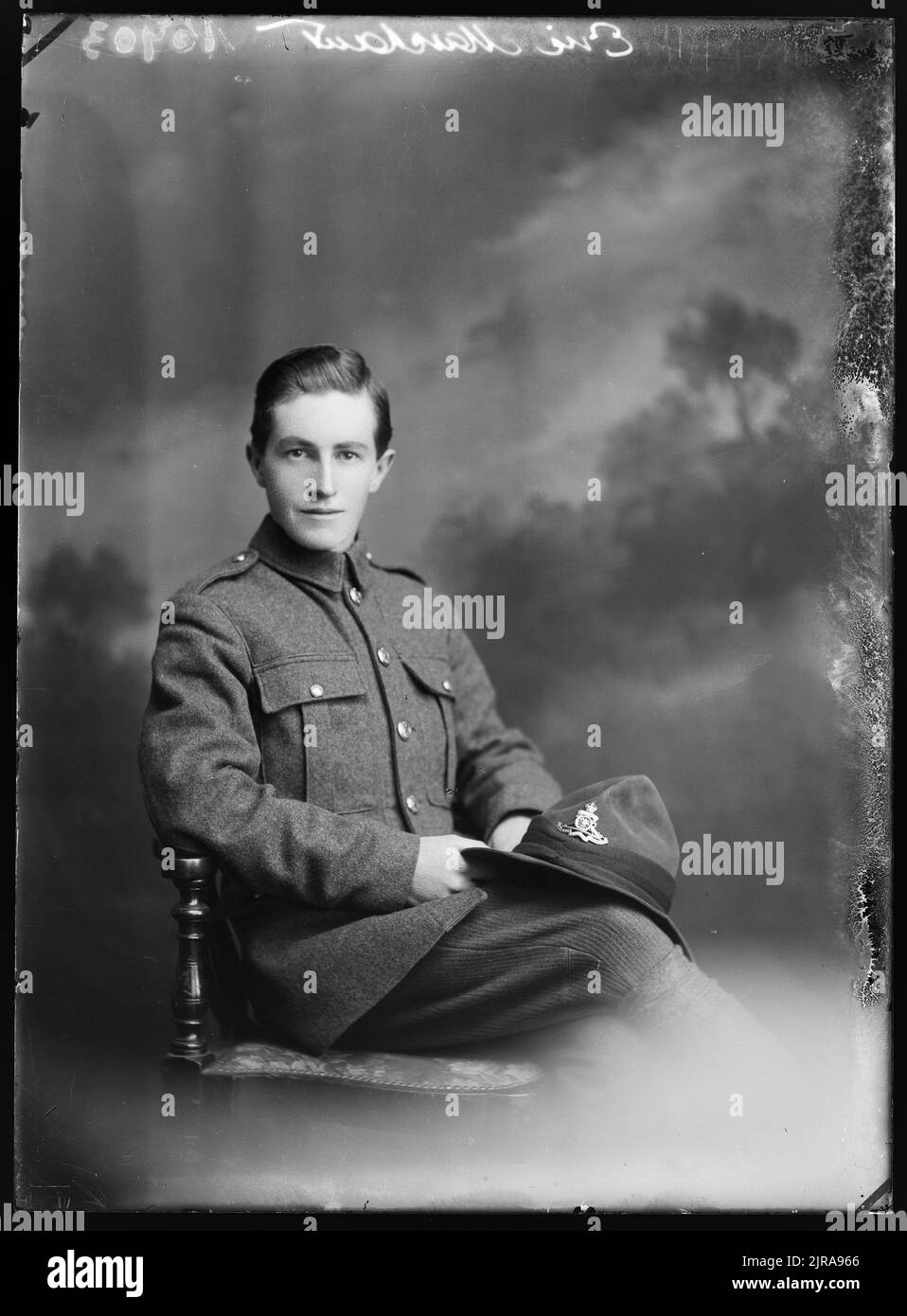 Portrait of Eric Marchant, circa 1918, Wellington, by Berry & Co Stock ...