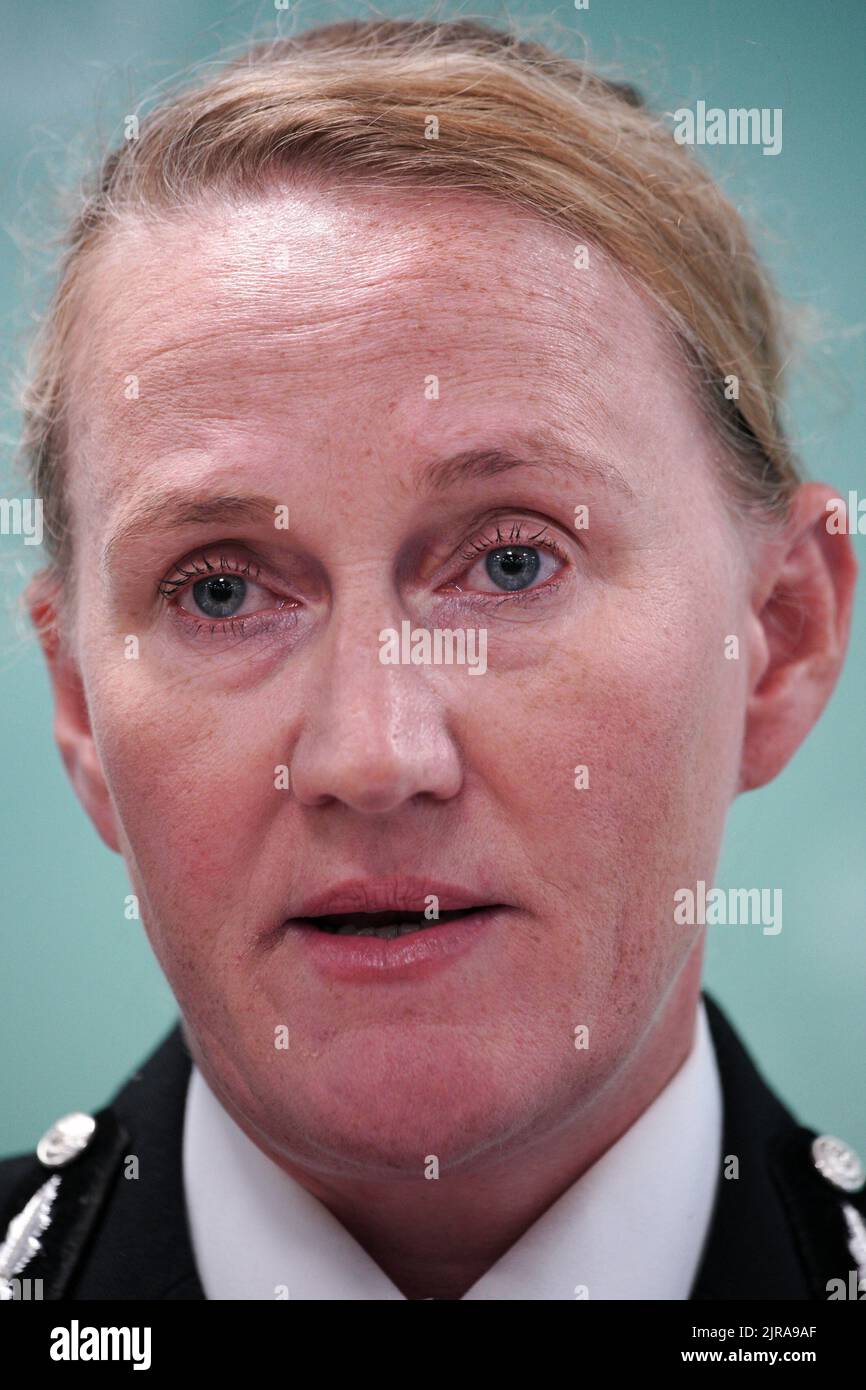 Chief Constable Serena Kennedy from Merseyside Police speaks to the ...