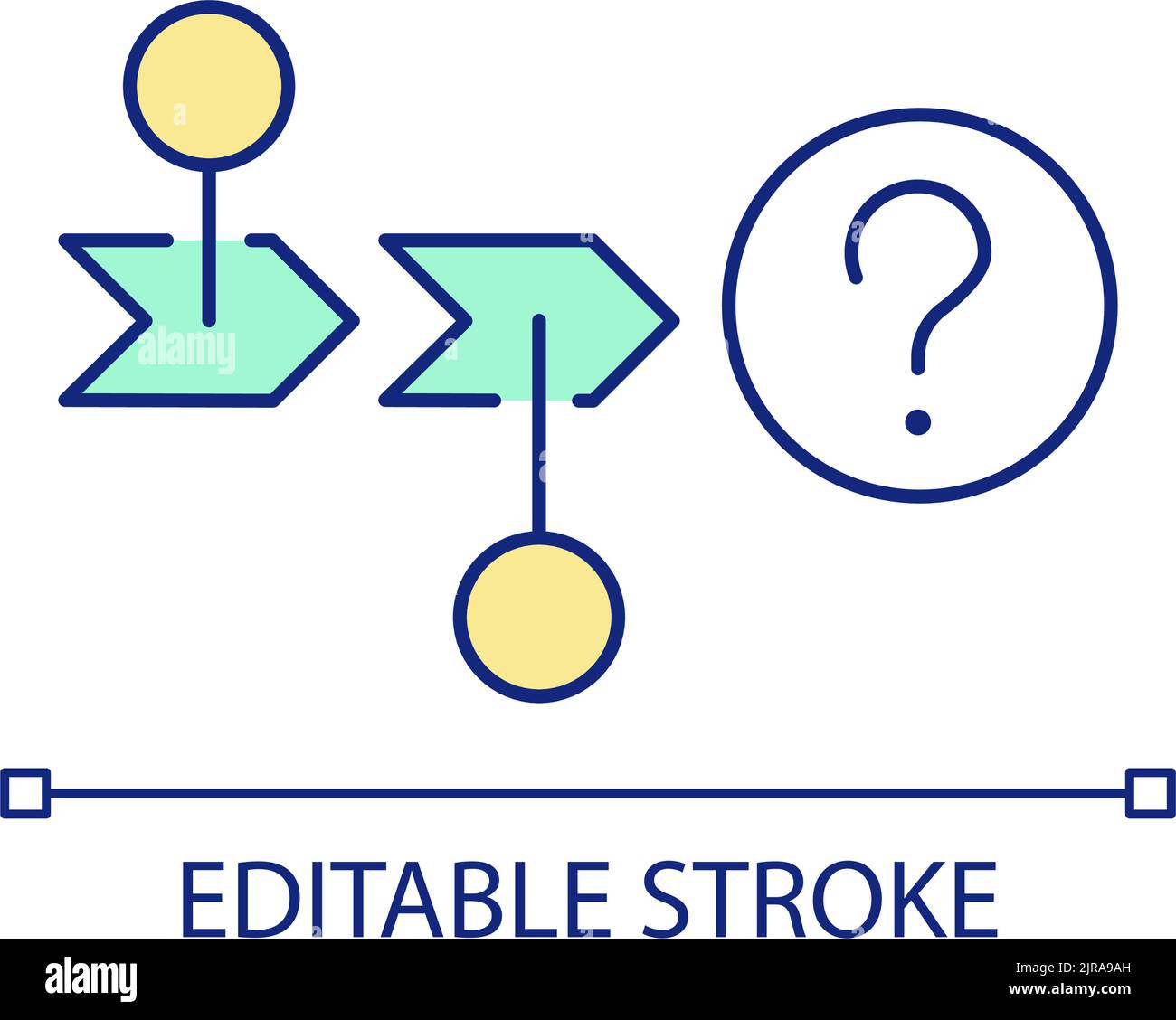 Journey map with unknown goal RGB color icon Stock Vector Image & Art ...