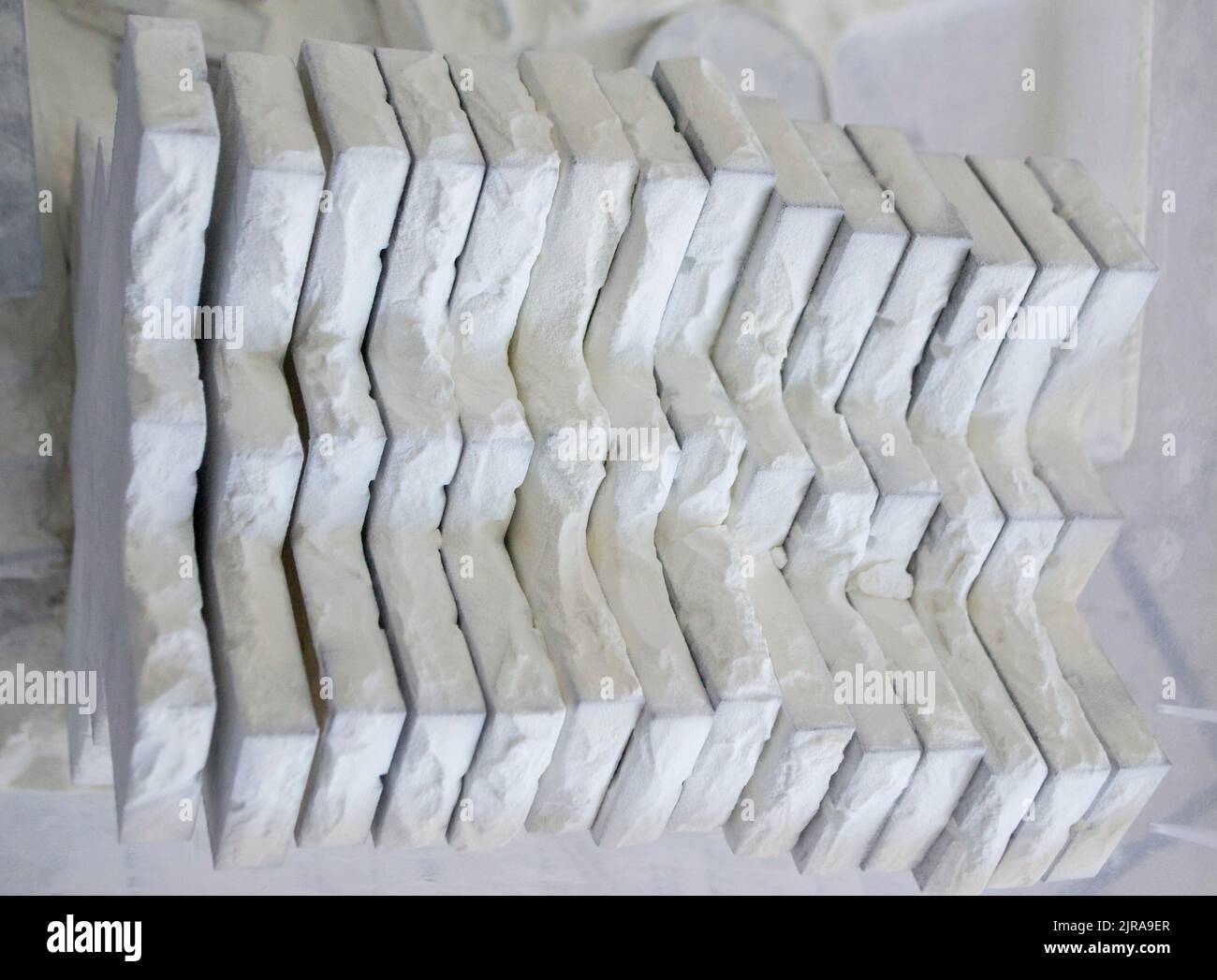 Detail objects printed on powder 3D printer and covered white polyamide ...