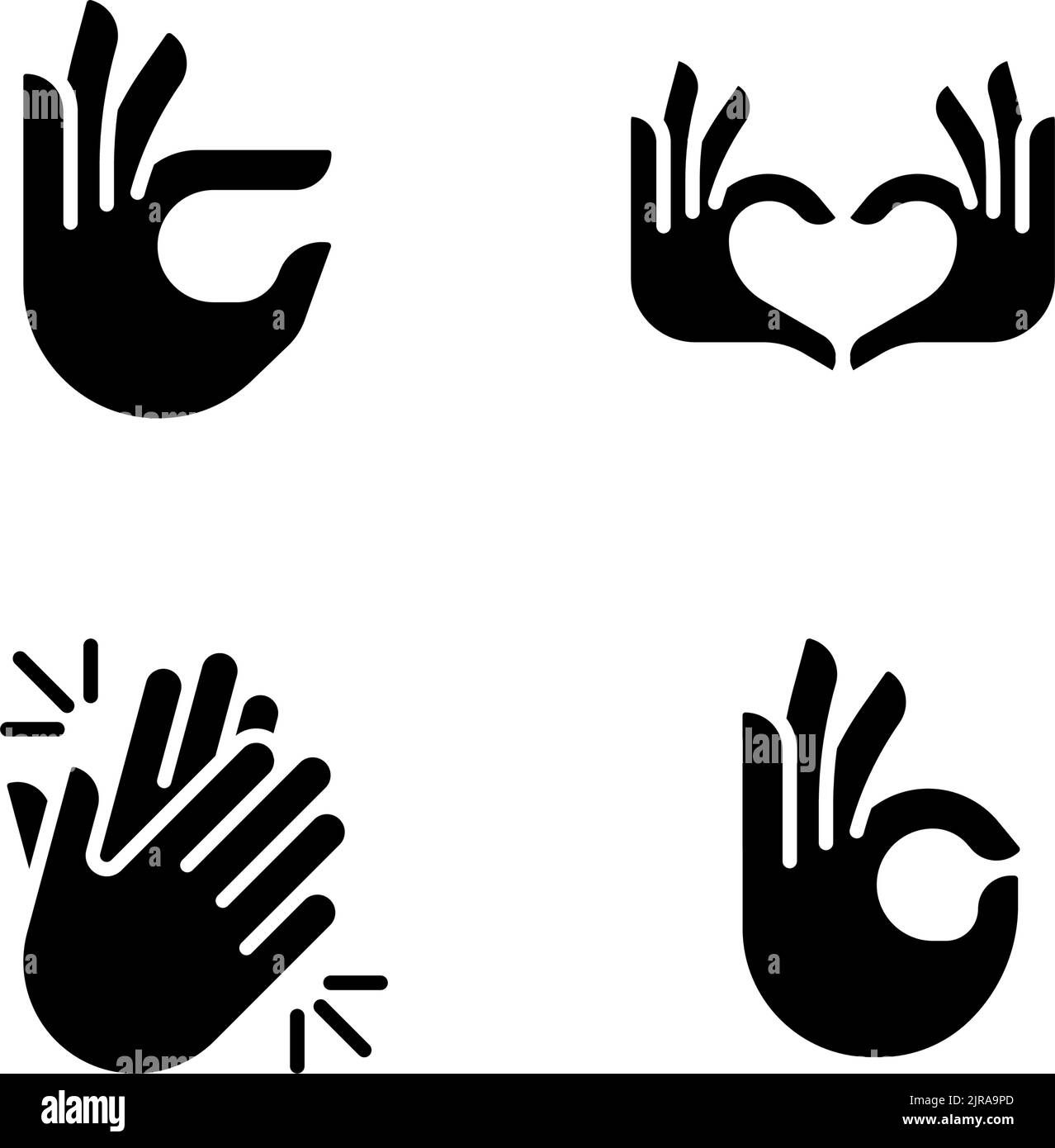 Body language signals black glyph icons set on white space Stock Vector ...