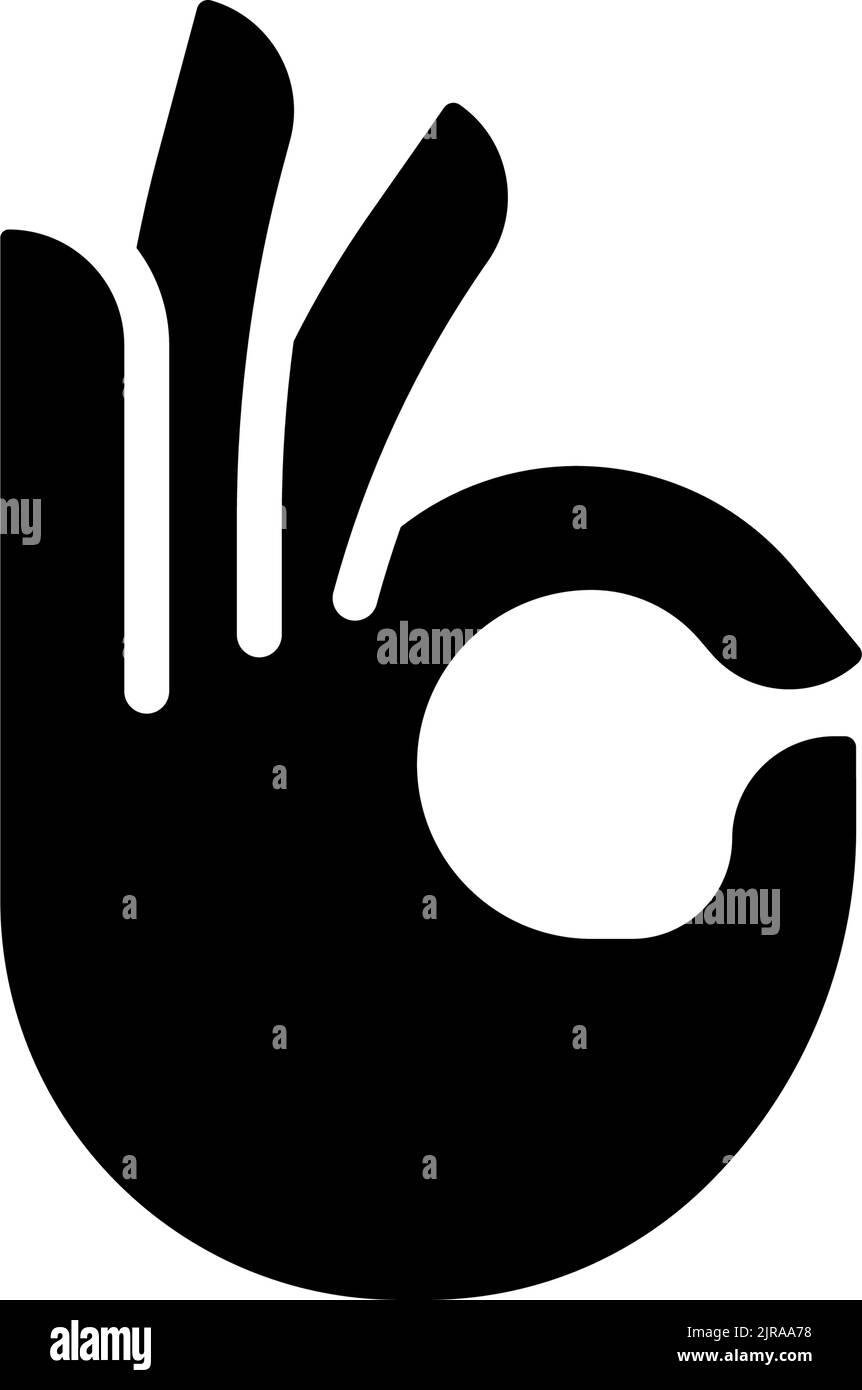 OK gesture black glyph icon Stock Vector Image & Art - Alamy