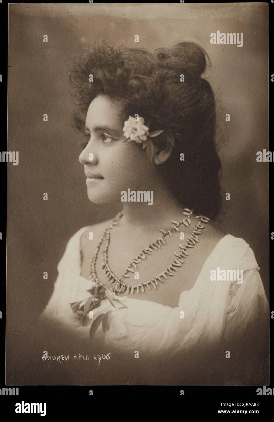 [Portrait of a young Samoan woman], 1906, by Thomas Andrew Stock Photo ...
