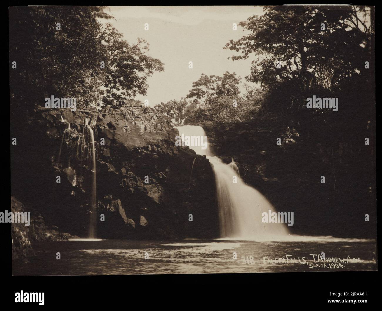 Falefa Falls, 1904, Apia, by Thomas Andrew Stock Photo - Alamy