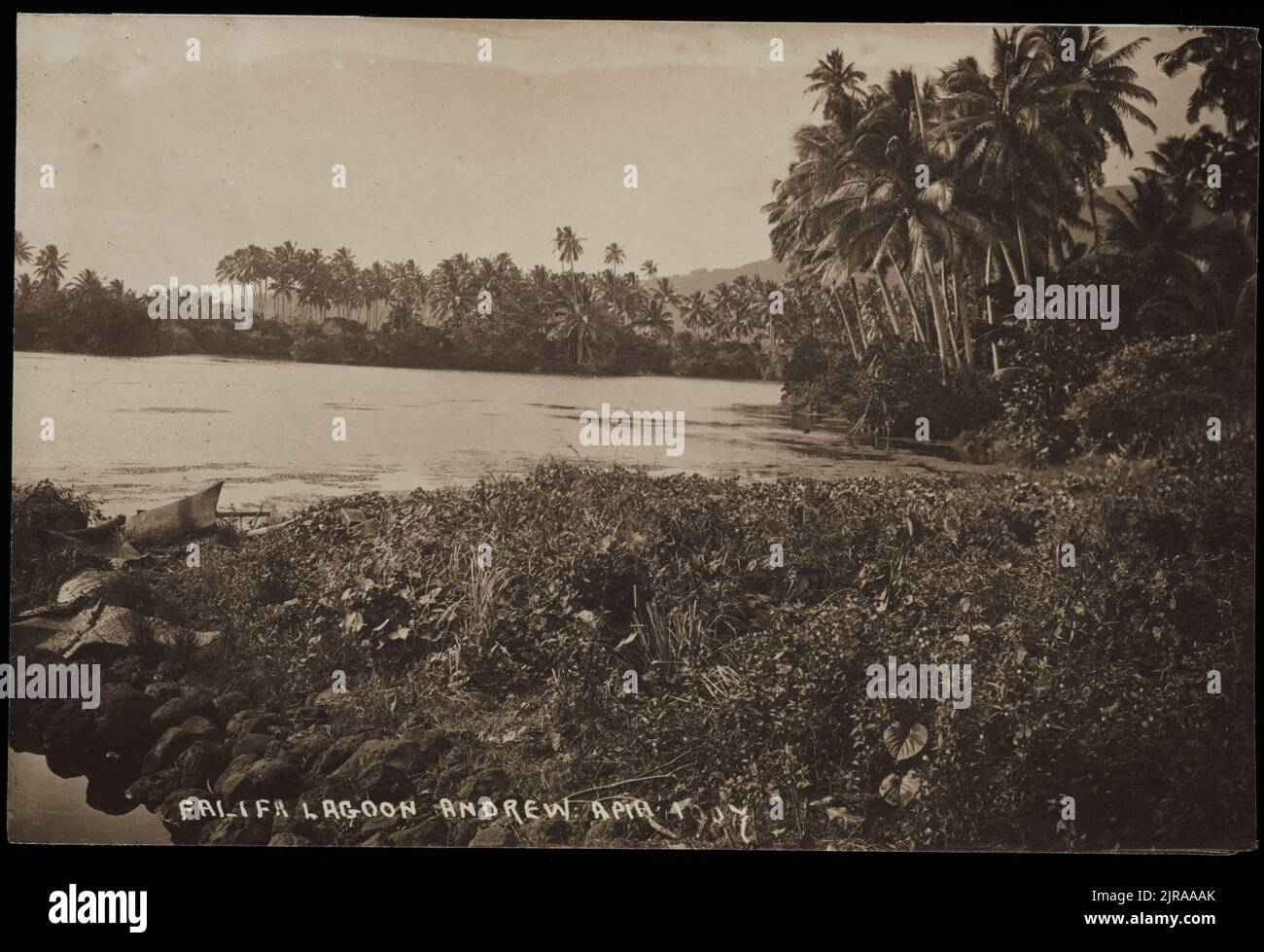 Falefa Lagoon, 1907, Apia, by Thomas Andrew Stock Photo - Alamy