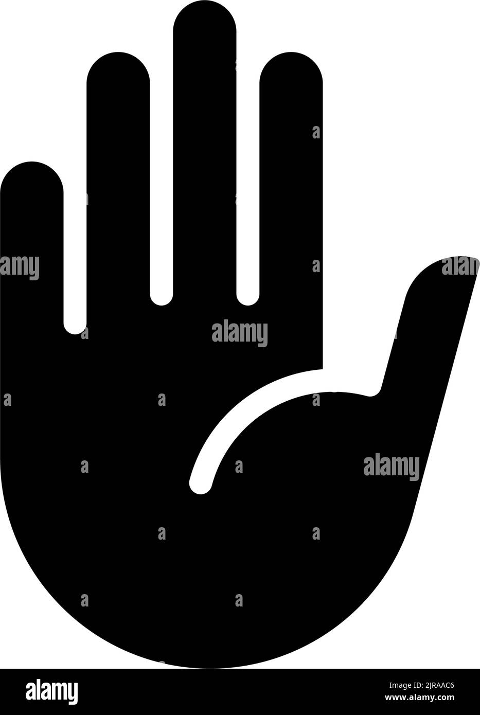 Black Stop Hand Sign