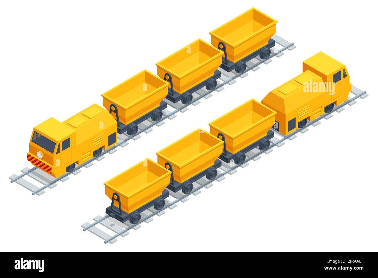 Isometric mining cart. Underground, Railway wagon. Equipment for high ...