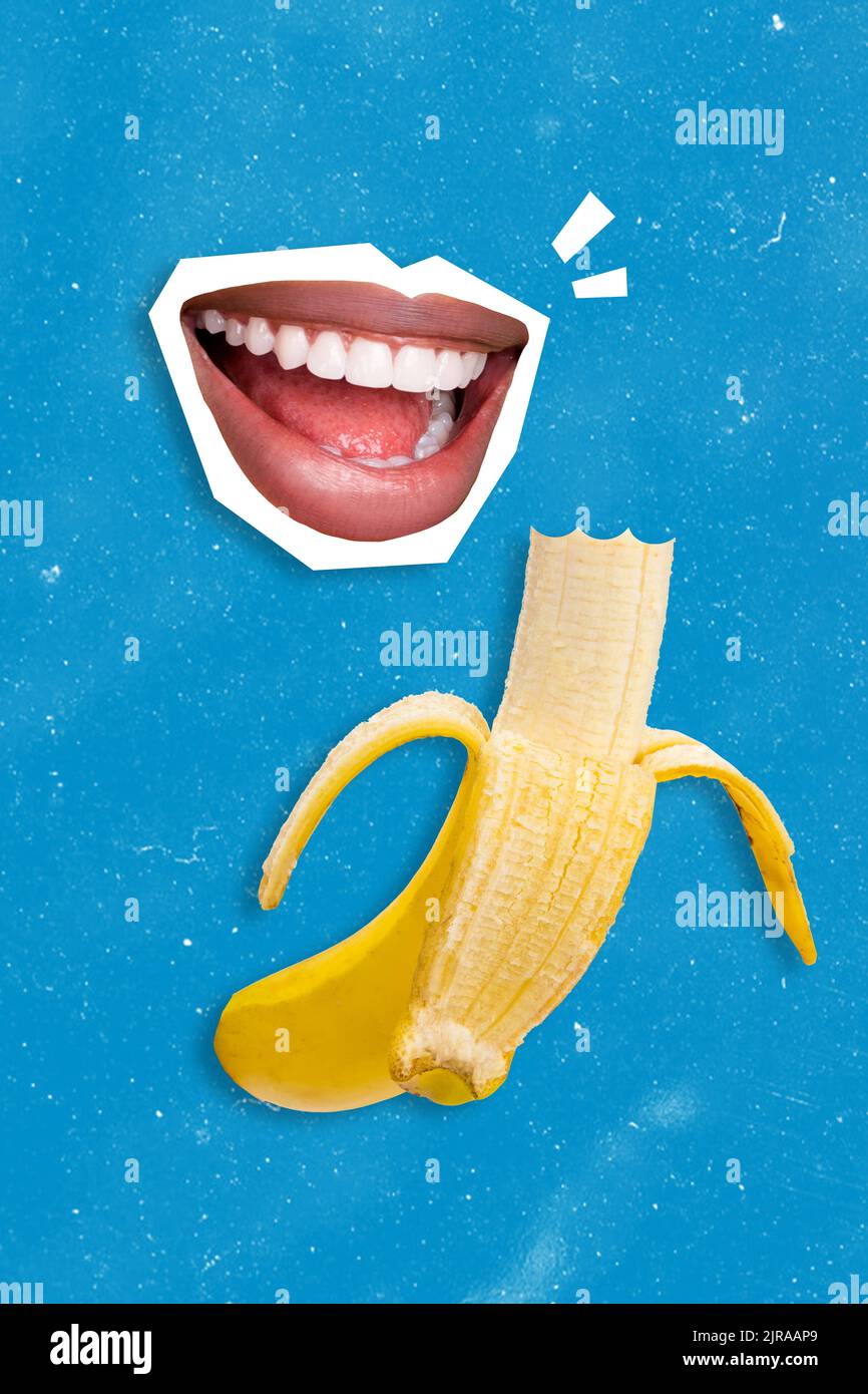 Creative 3d Collage Artwork Postcard Poster Magazine Sketch Of Mouth
