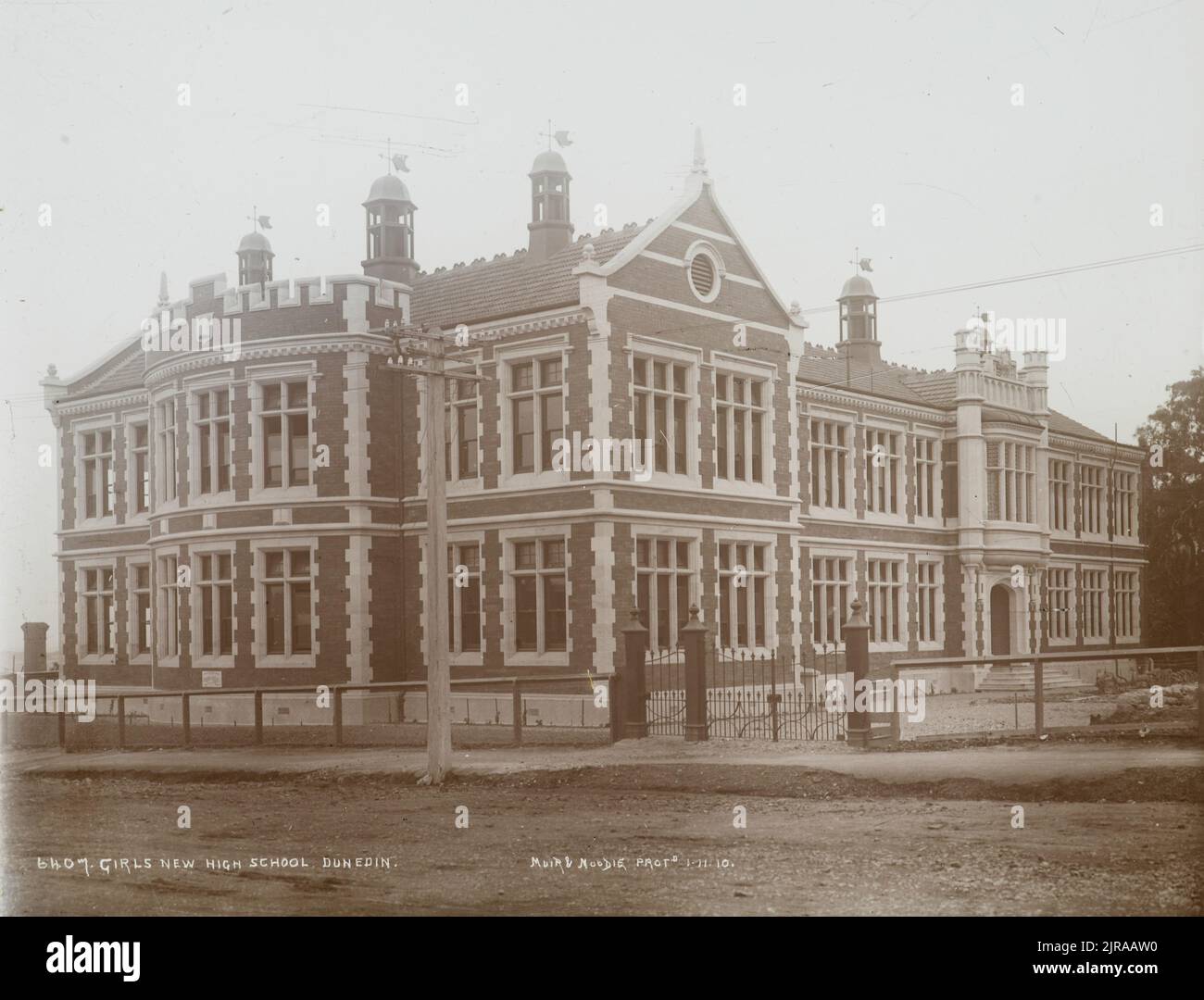 Girls new High School, Dunedin, 1910, Dunedin, by Muir & Moodie Stock ...