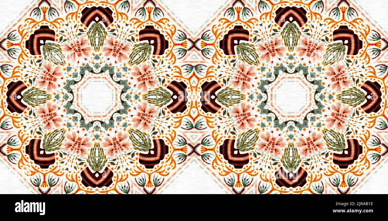 Boho botanical cottage core seamless border. Trendy decorative folklore ...