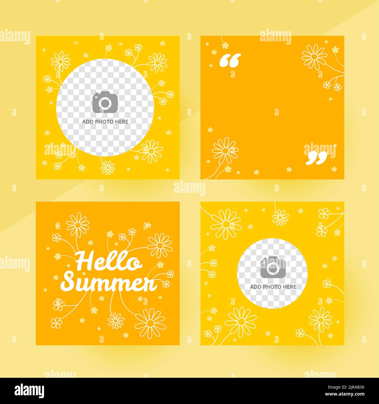Social media hello summer post template, editable social media template ...