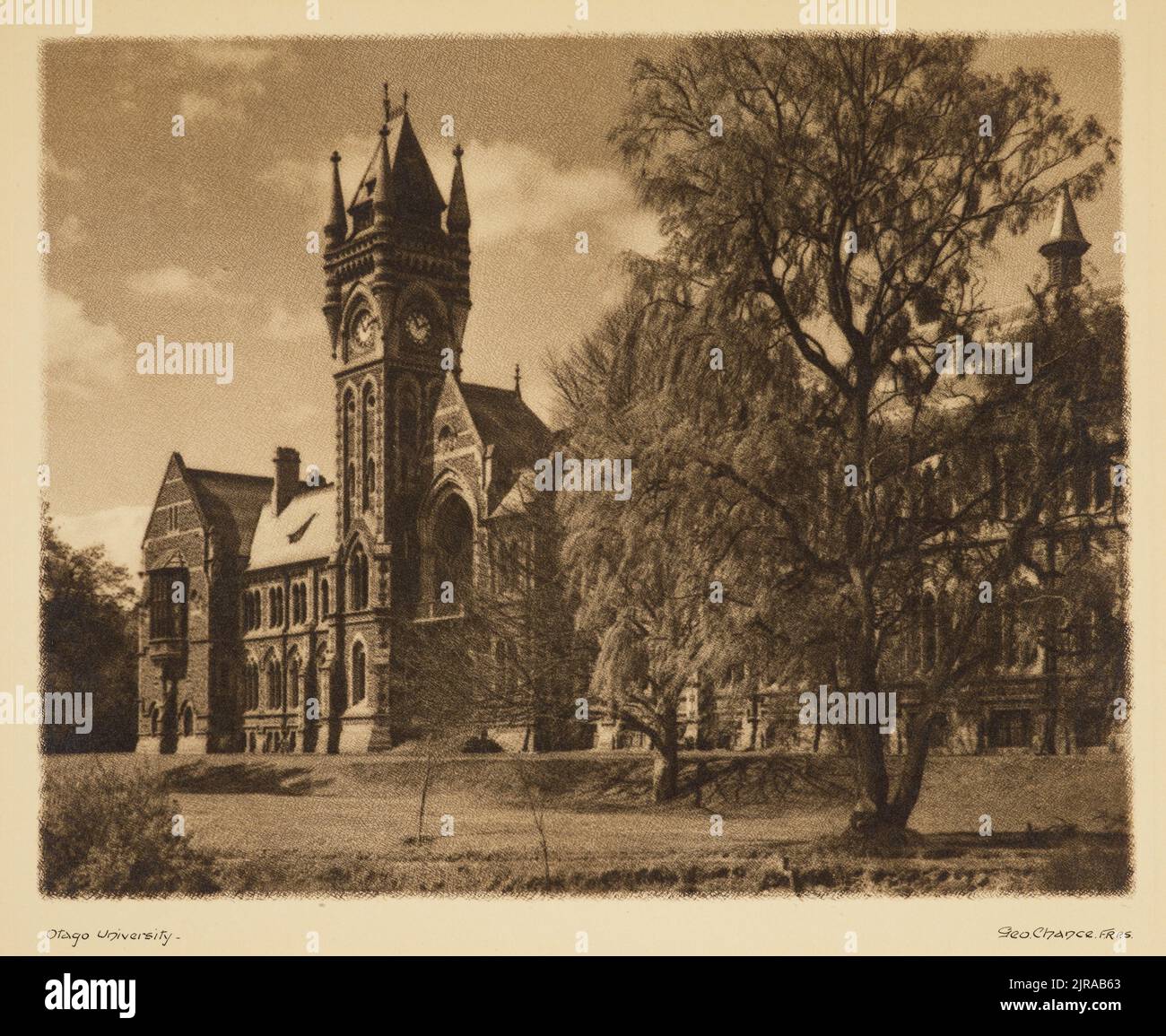 Otago University, 1920s-1930s, Dunedin, by George Chance Stock Photo ...