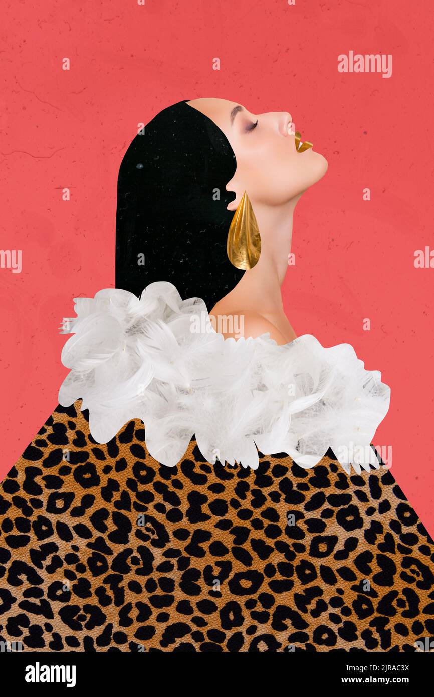 Creative 3d Collage Artwork Postcard Poster Sketch Profile Side View