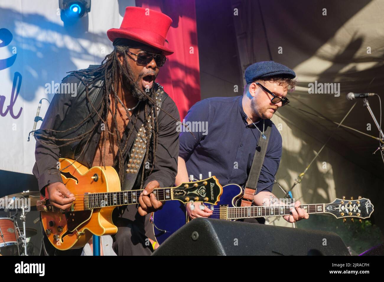 Peter Lee of The Dualers performing at Weyfest Festival, Tilford ...
