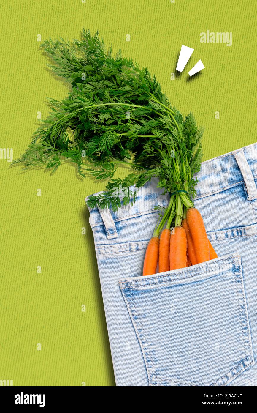 Collage photo of stylish discount jeans summer good fit big back pocket ...