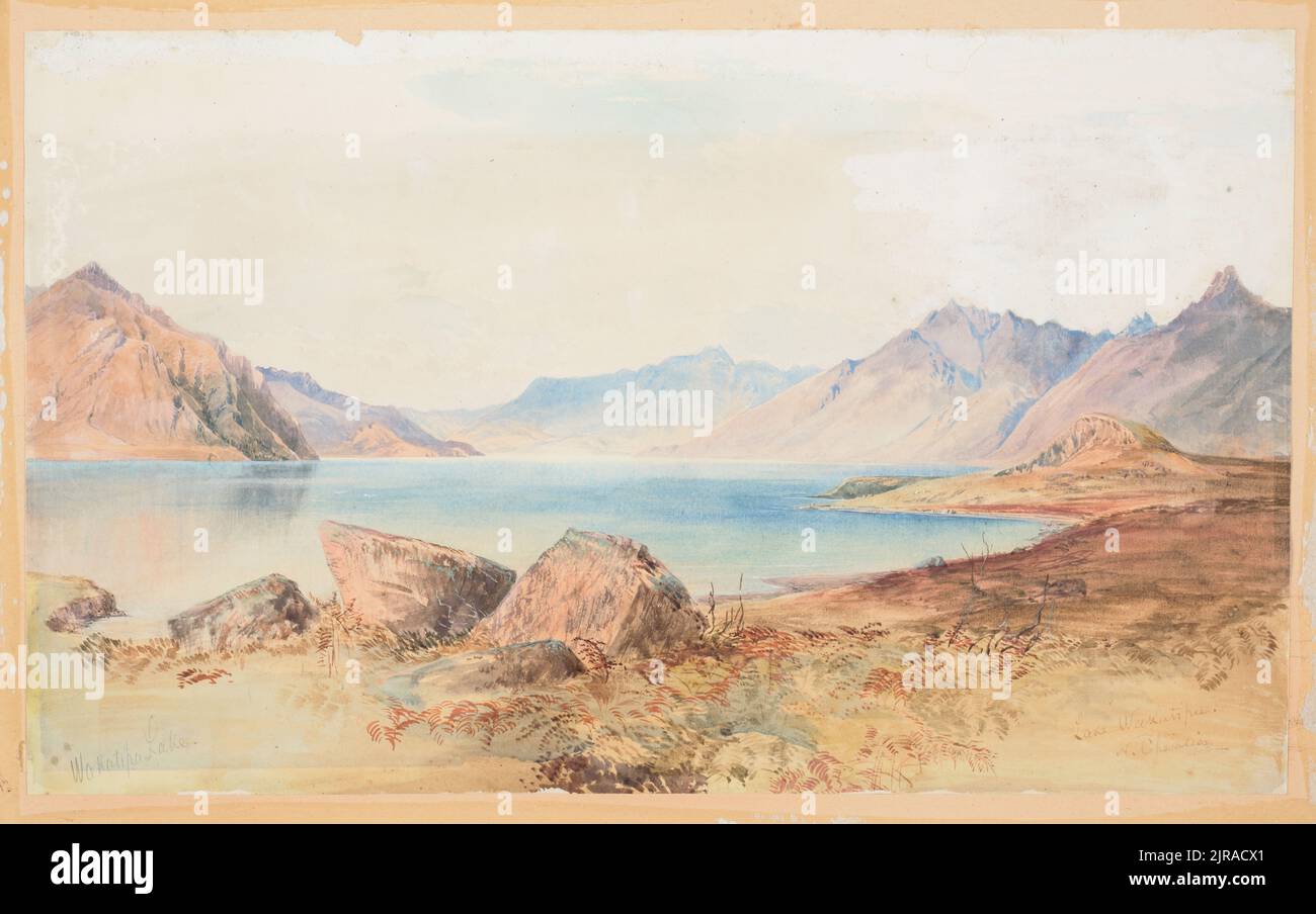 Lake Wakatipu, 1866 , by Nicholas Chevalier. Gift of Mrs Caroline ...