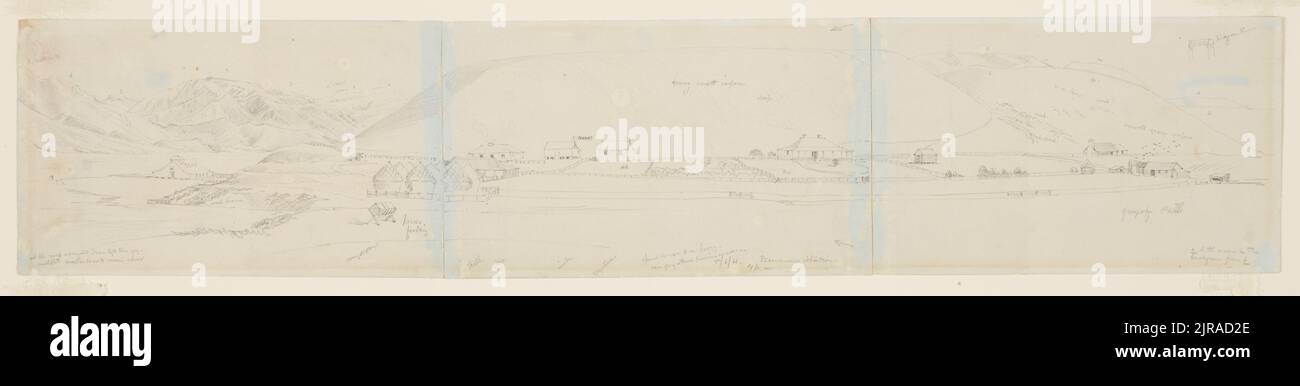 Benmore Station (Lake Ohau)., 1866, by Nicholas Chevalier. Gift of Mrs ...