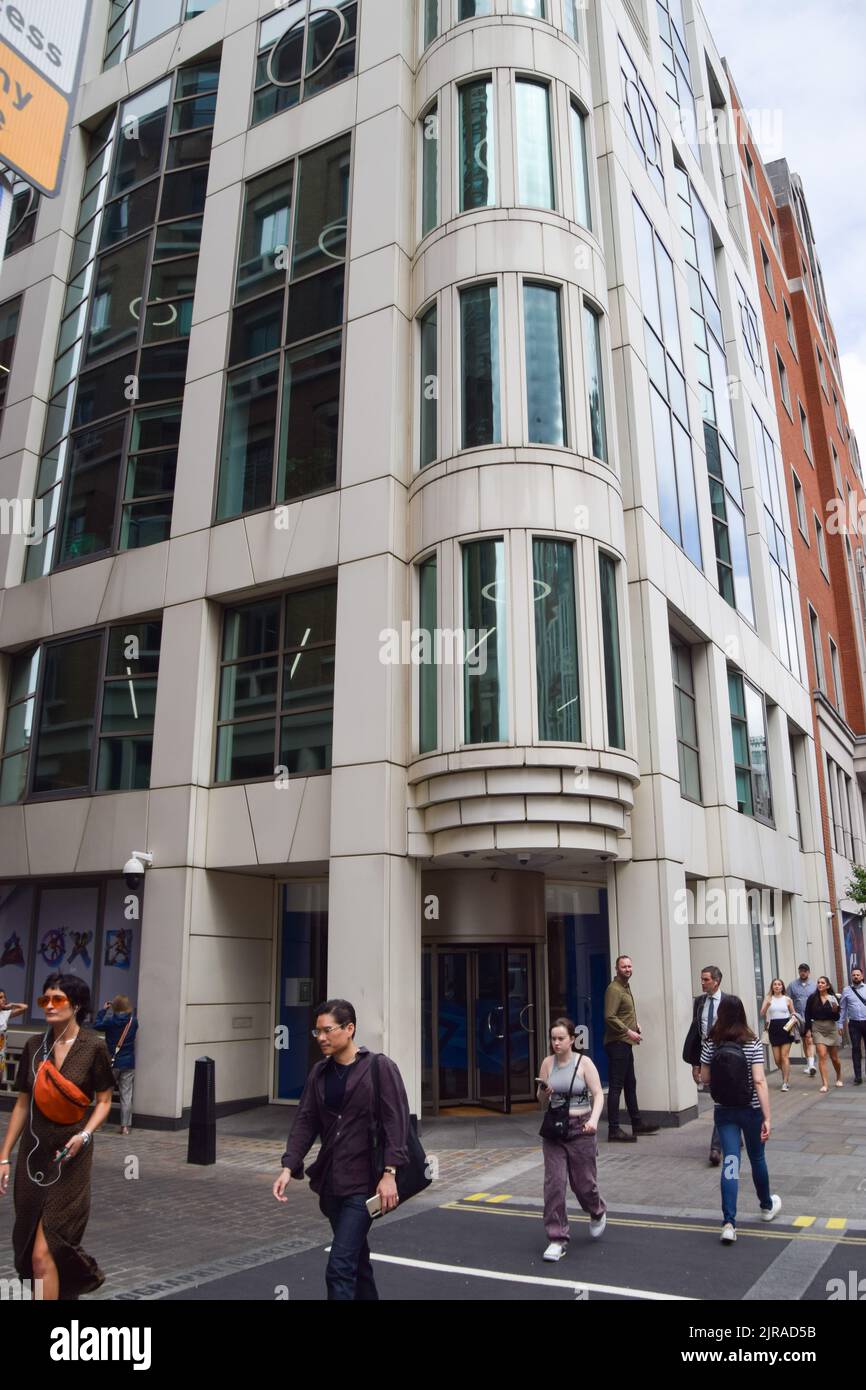 London, England, UK. 23rd Aug, 2022. People walk past Sony PlayStation ...