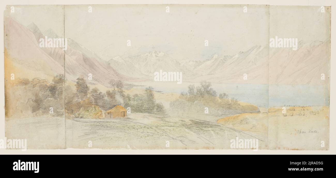 Ohau Lake (Mt Cook), 1866 , by Nicholas Chevalier. Gift of Mrs Caroline ...