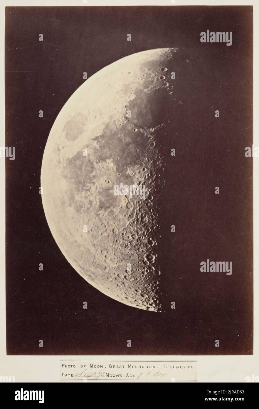 The moon, Great Melbourne Telescope, 4 April 1873, 1873, Melbourne, by ...