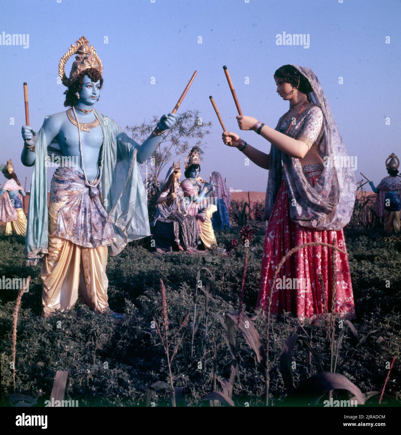 Radha krishna playing dandiya ras hi-res stock photography and images ...