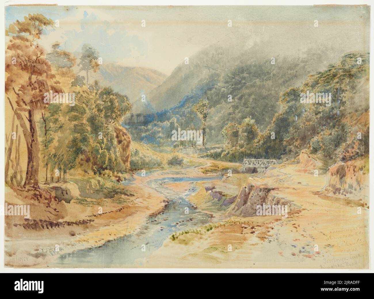 Tarohonga Creek, Rimutaka Road, 1868, by Nicholas Chevalier. Gift of ...