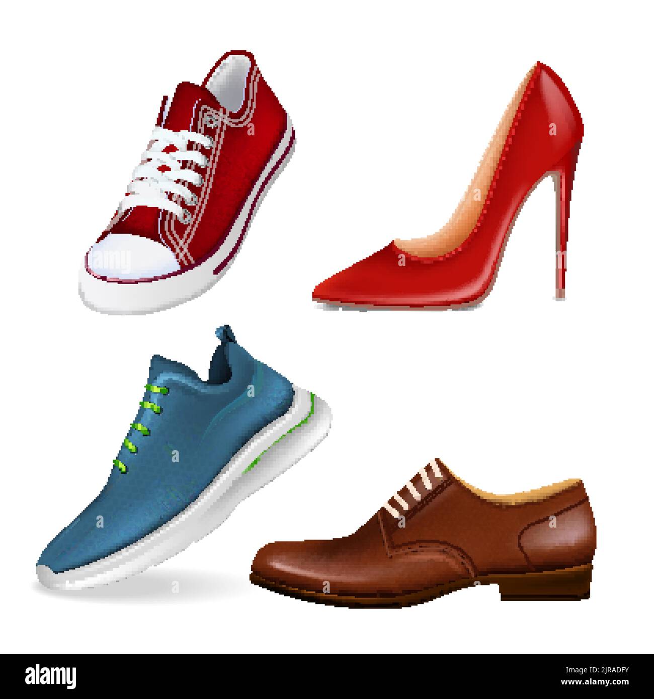 shoe footwear fashion set realistic vector Stock Vector Image & Art - Alamy