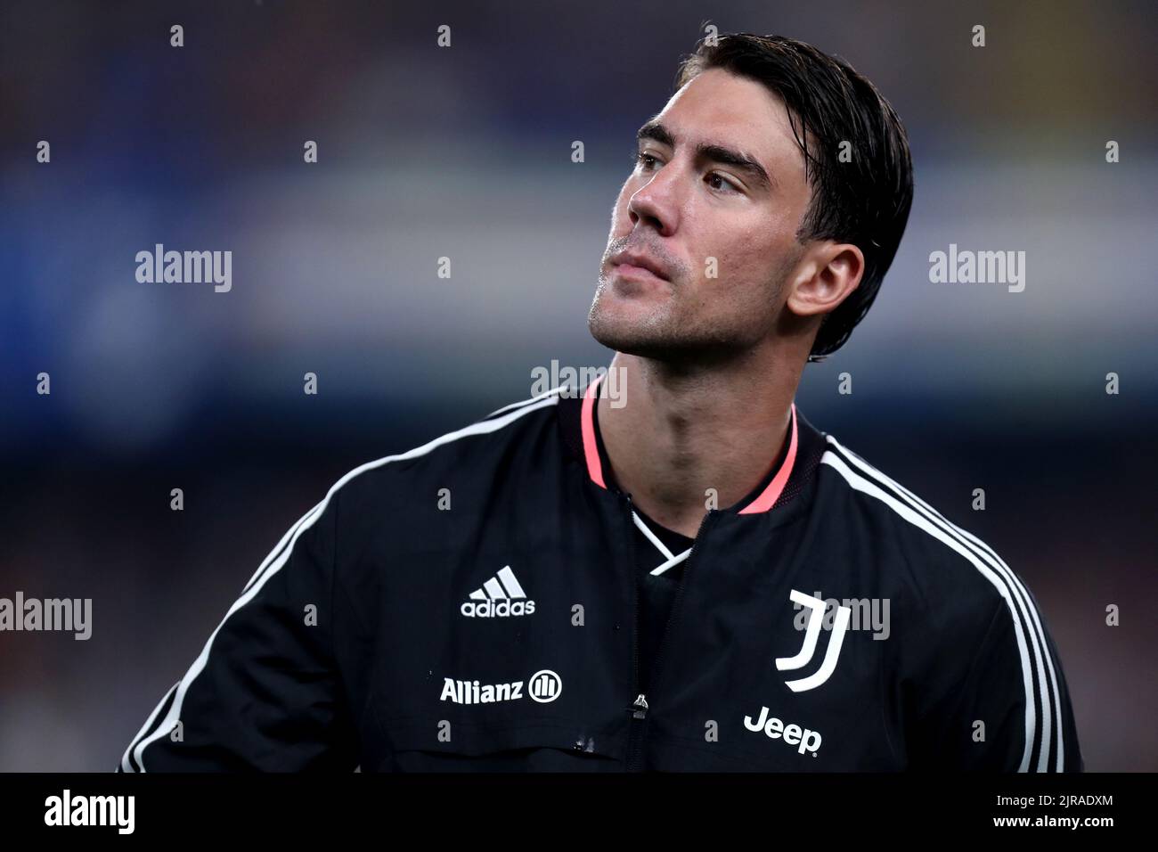 Genova, Italy. 22nd Aug, 2022. Dusan Vlahovic of Juventus Fc looks on ...