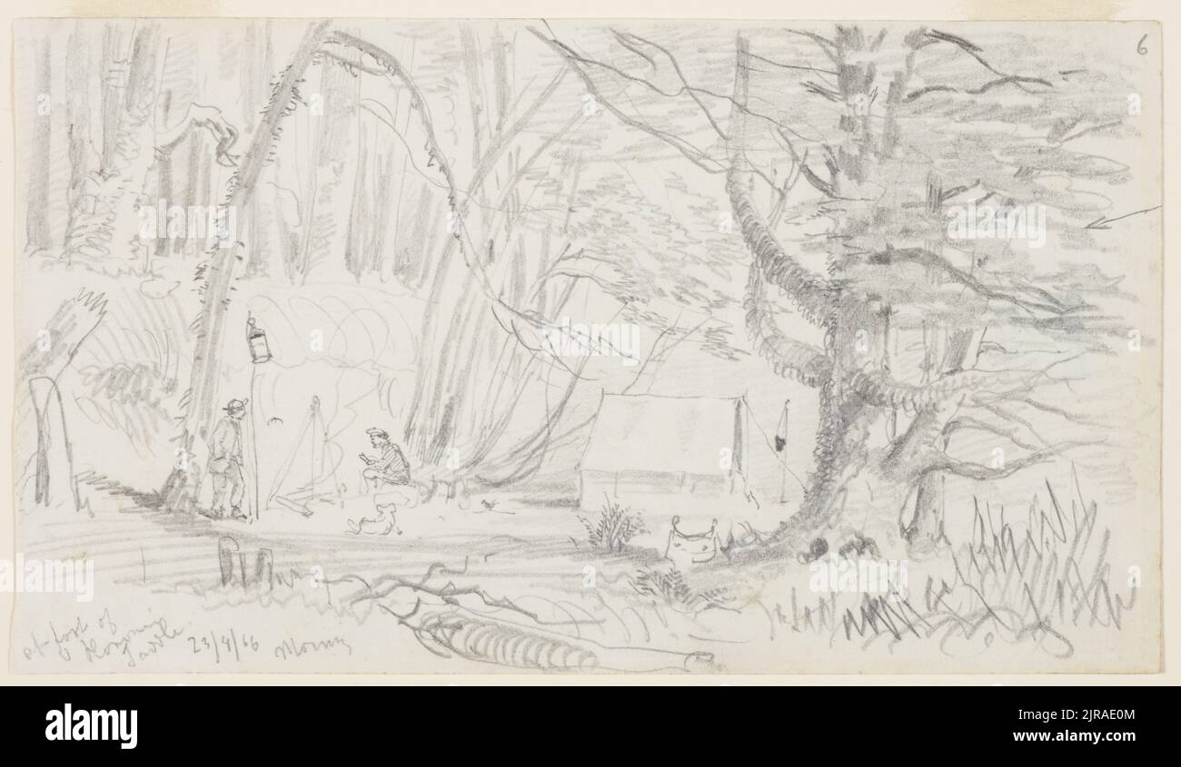 At the foot of Hurunui Saddle., 1866, by Nicholas Chevalier. Gift of ...