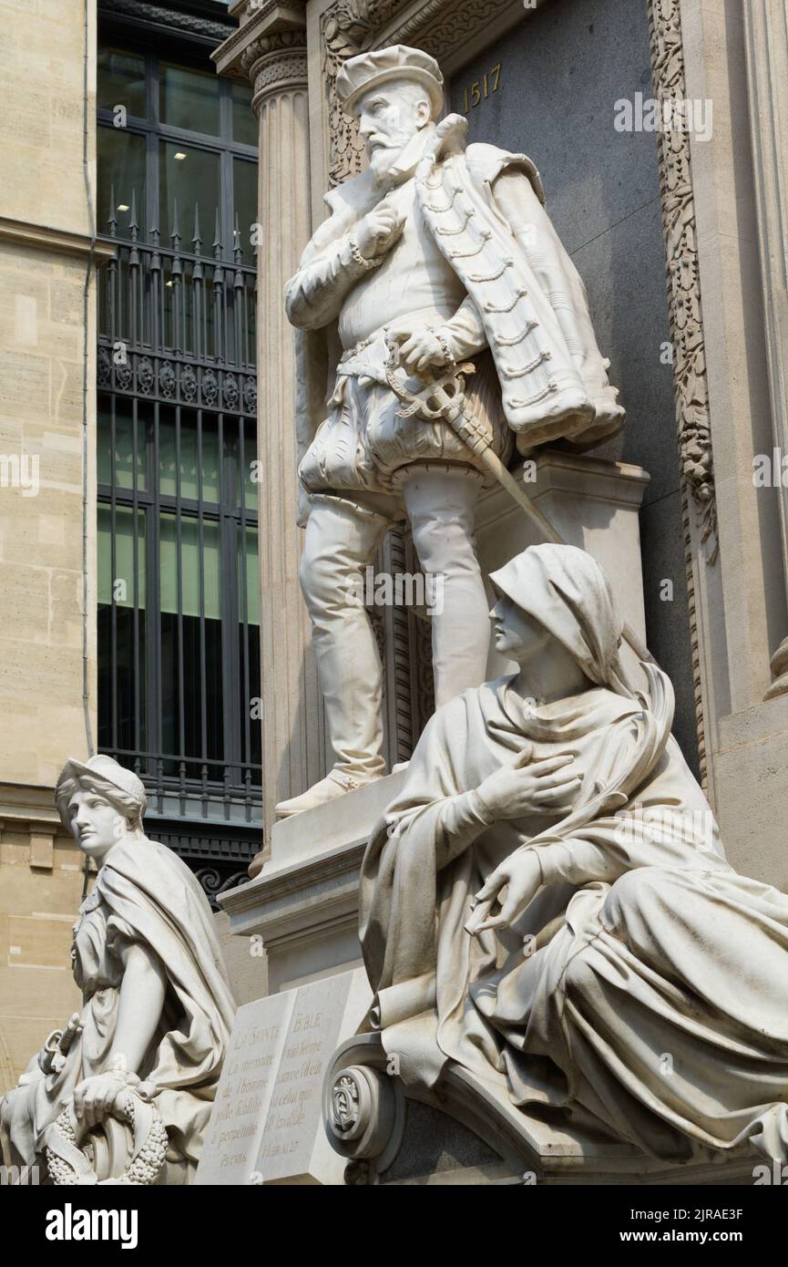 Monument of Gaspard de Coligny murdered during the Saint Bartholomew ...
