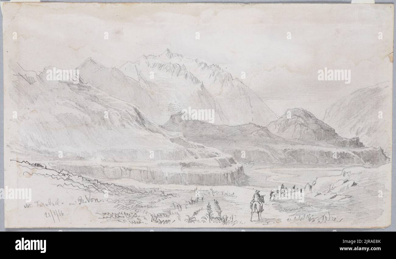 Mt Turnbull and the River Von, 1866, by Nicholas Chevalier. Gift of Mrs ...