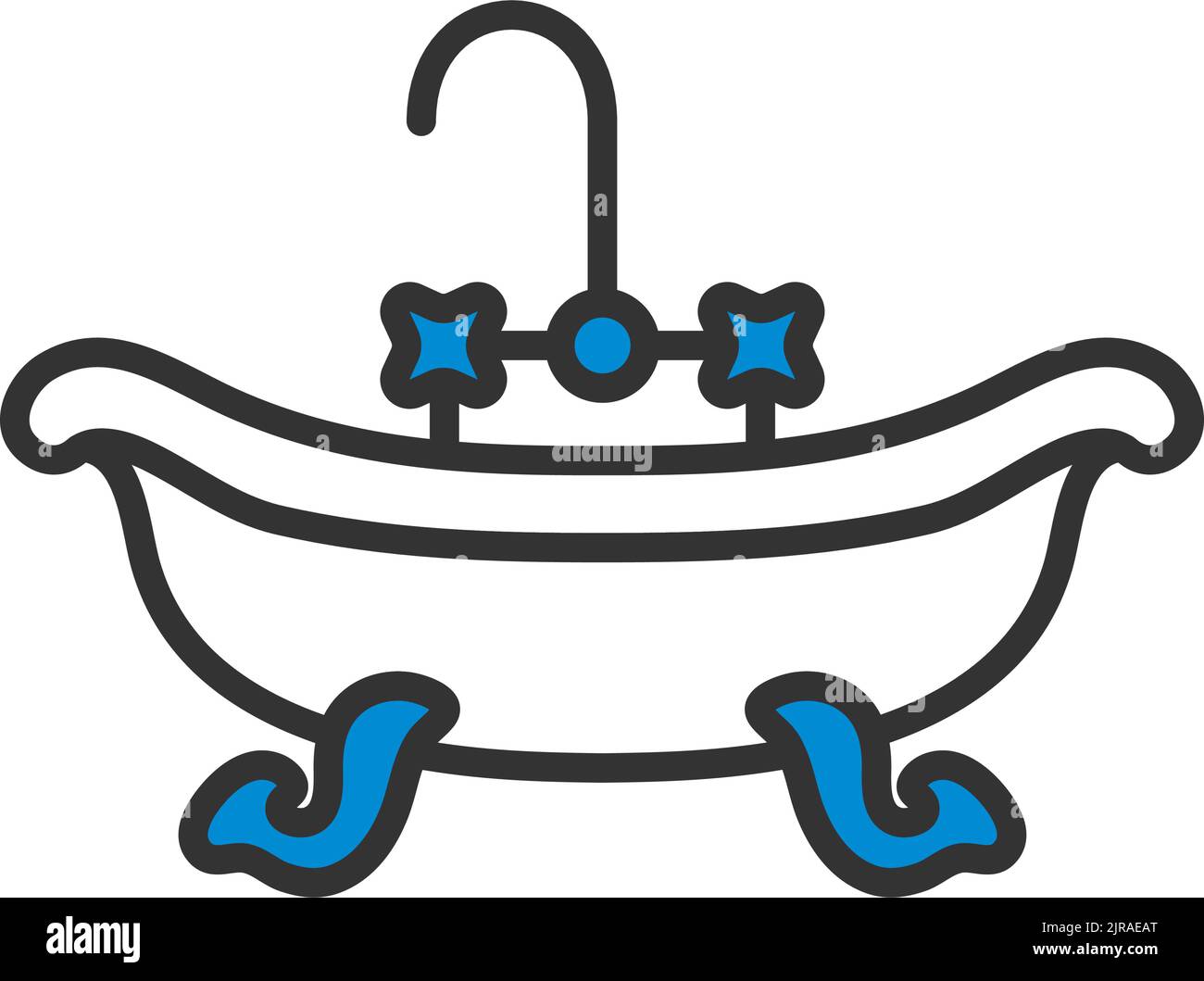 Bathtub Icon. Editable Bold Outline With Color Fill Design. Vector ...