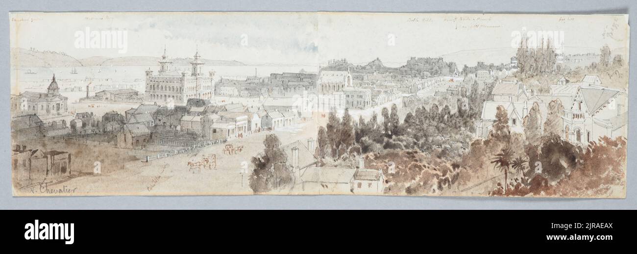 Untitled (Dunedin City), 1865, by Nicholas Chevalier. Gift of Mrs ...