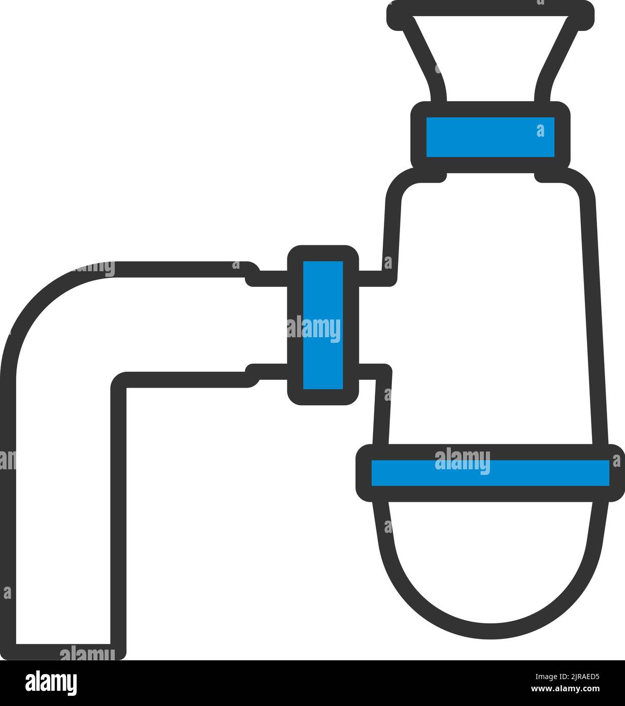 Bathroom Siphon Icon. Editable Bold Outline With Color Fill Design ...