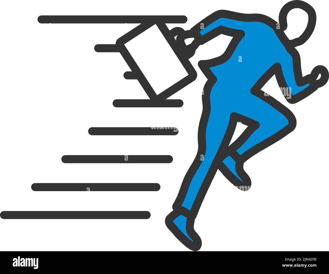 Icon Of Accelerating Businessman. Editable Bold Outline With Color Fill ...