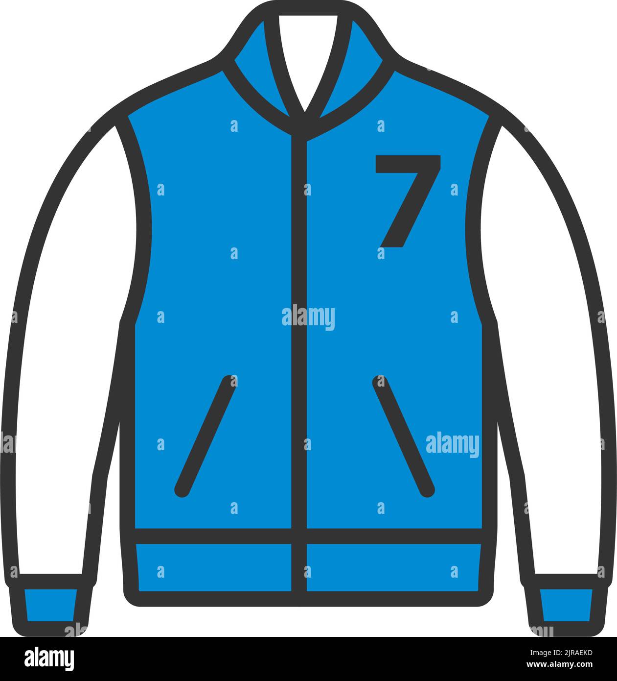Baseball Jacket Icon. Editable Bold Outline With Color Fill Design ...