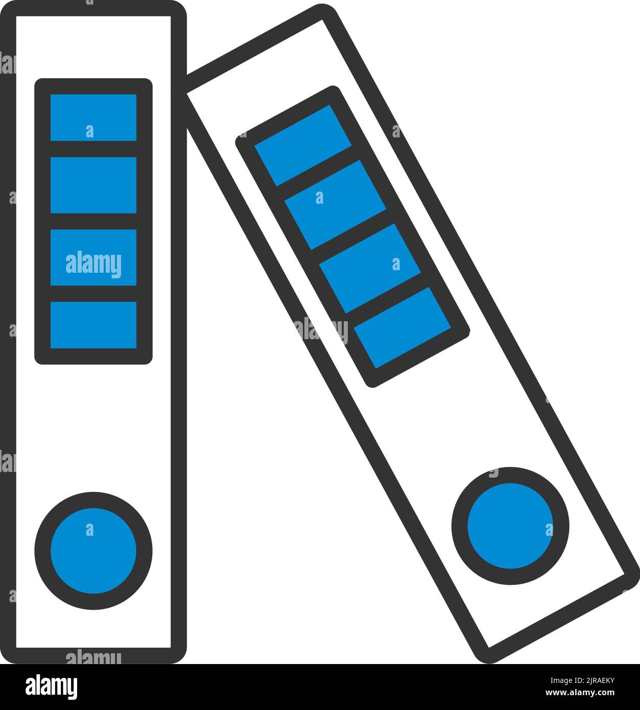 Icon Of Folders With Clip. Editable Bold Outline With Color Fill Design. Vector Illustration ...