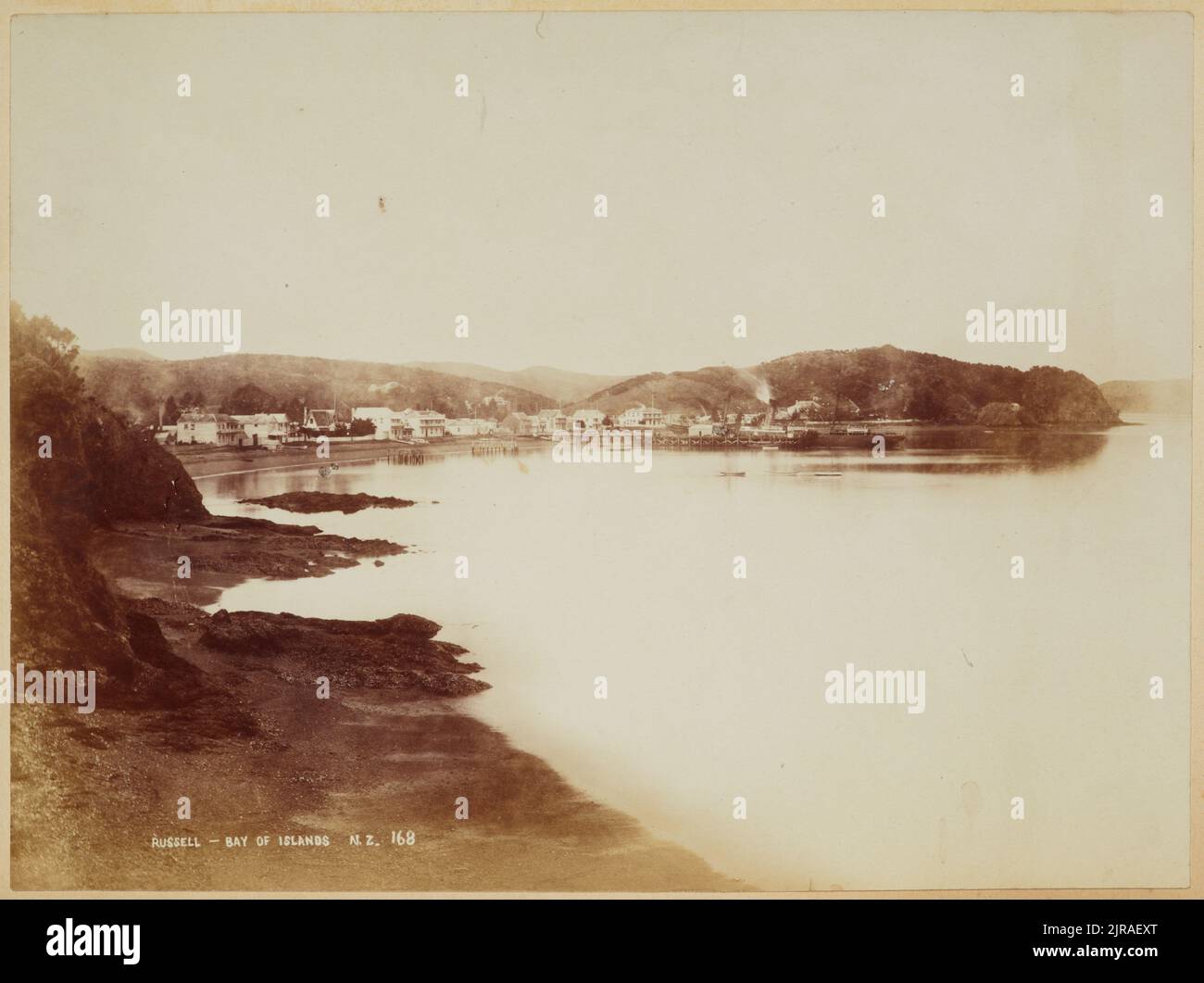 Russell - Bay of Islands, 1870-1890, Russell, by Frank Coxhead Stock ...