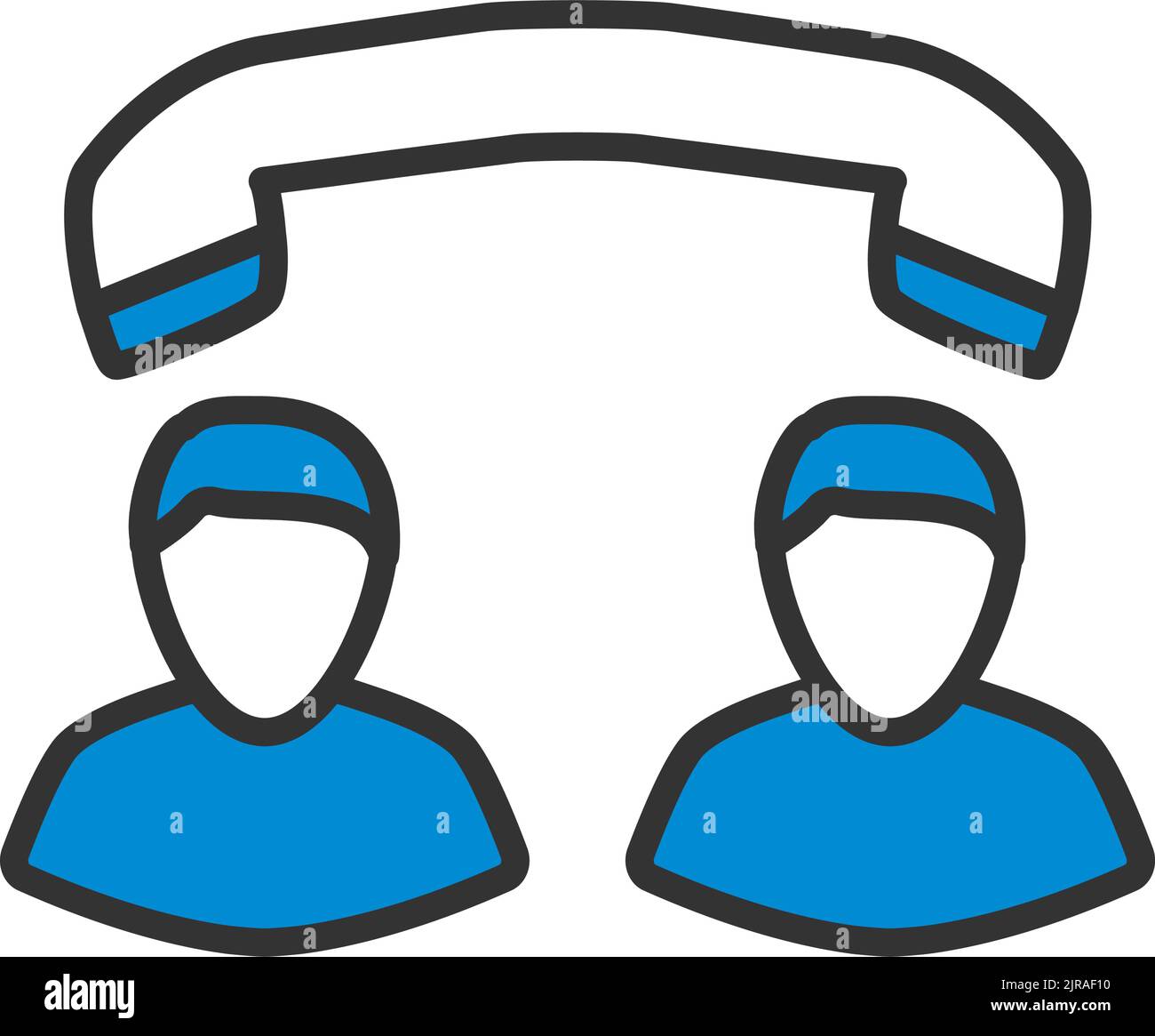 Icon Of Telephone Conversation. Editable Bold Outline With Color Fill ...