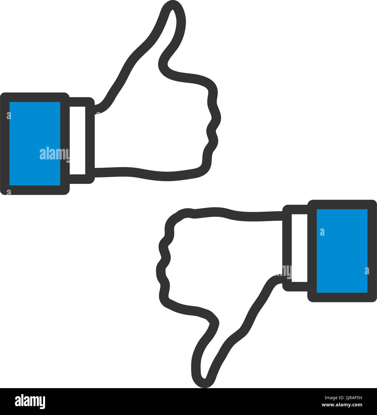 Icon Of Like And Dislike. Editable Bold Outline With Color Fill Design ...