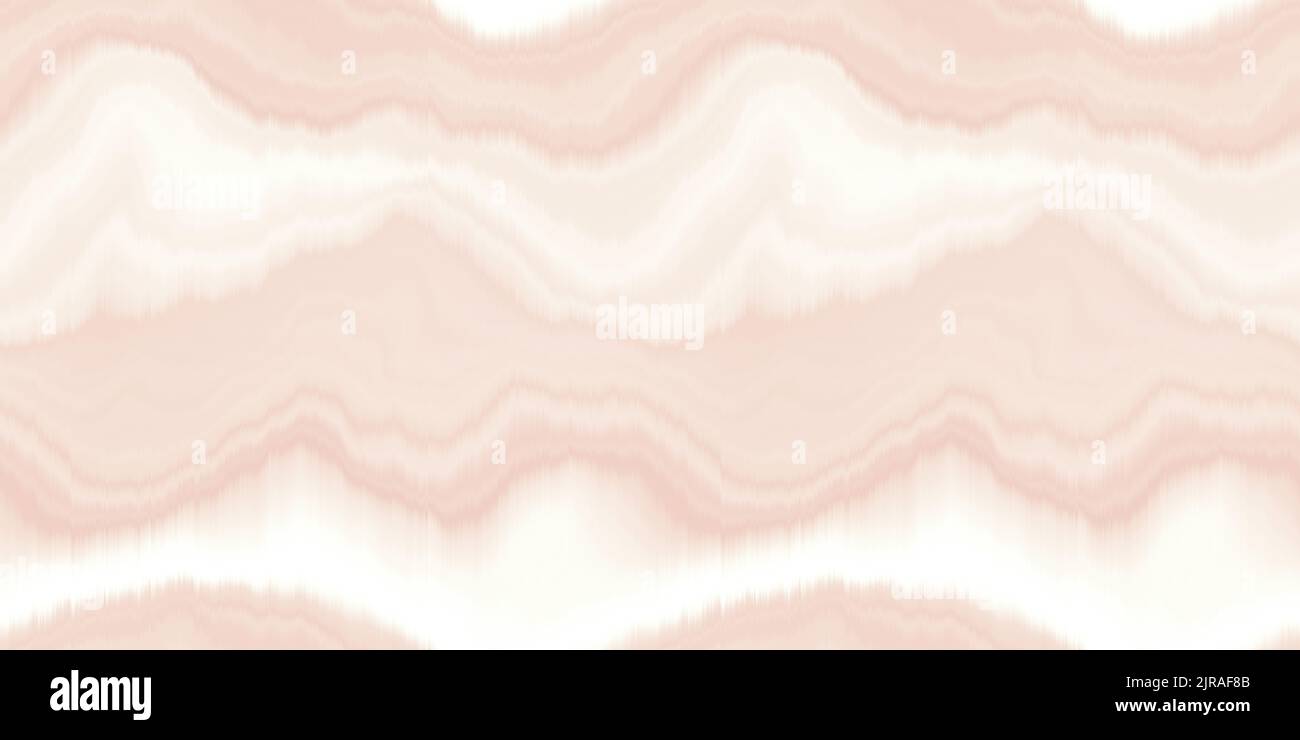 Soft wavy tie dye stripe seamless border pattern. Pink white organic ...