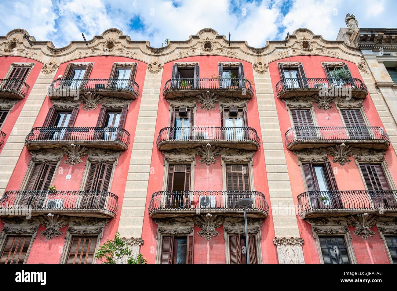 Colonial style architecture detail in Barcelona, Spain Stock Photo - Alamy