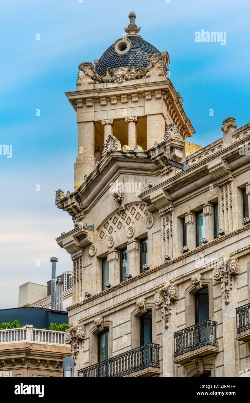 Colonial style architecture detail in Barcelona, Spain Stock Photo - Alamy