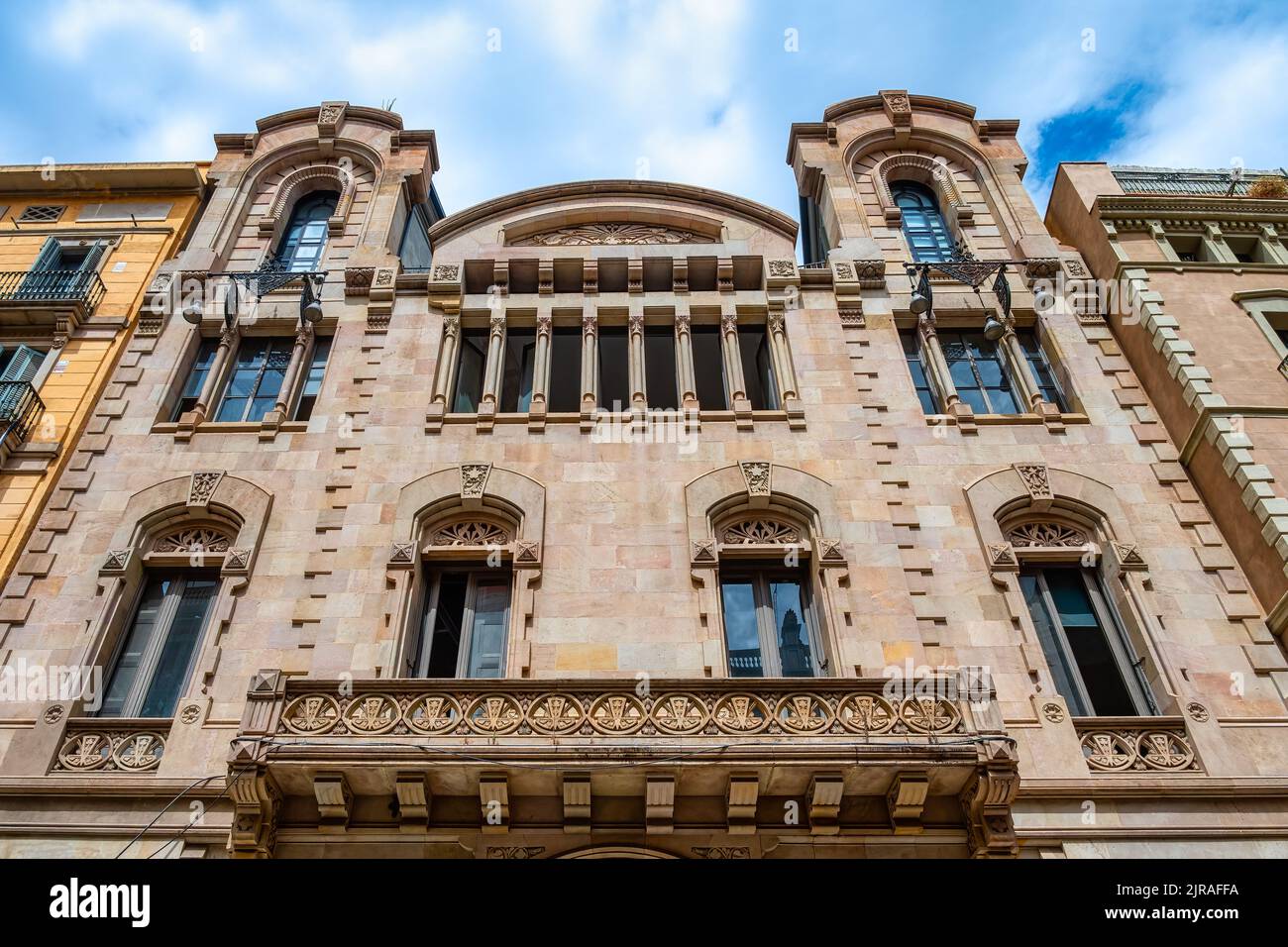 Colonial style architecture detail in Barcelona, Spain Stock Photo - Alamy