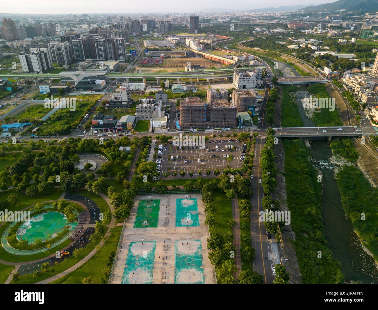 Taichung City, Taiwan - Aug 23, 2022 : Aerial view of Han River ...
