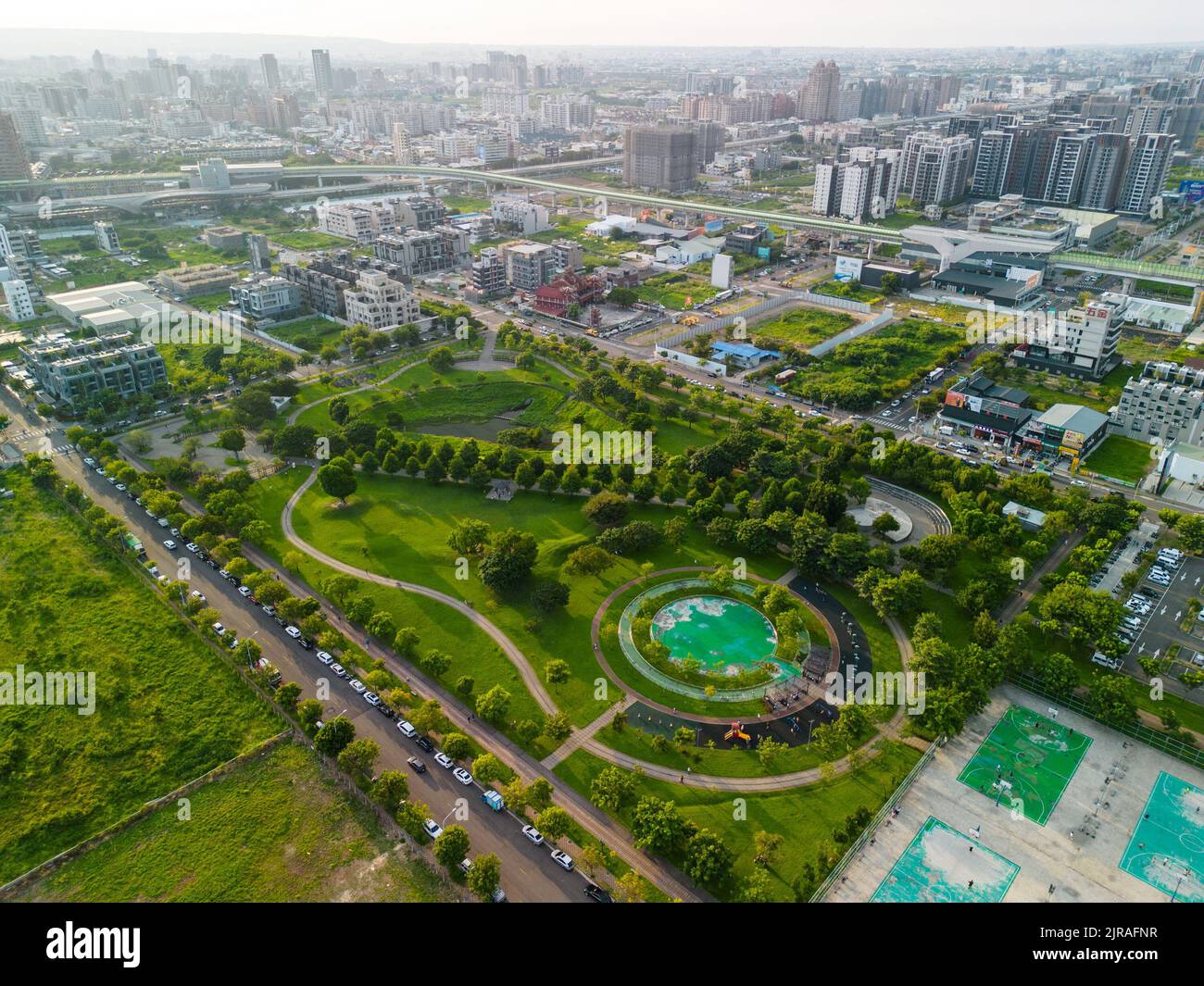 Taichung City, Taiwan - Aug 23, 2022 : Aerial view of Taichung Nanxing ...